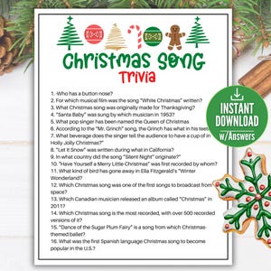 Christmas Song Trivia Game, Christmas Carol Quote Game, Christmas ...