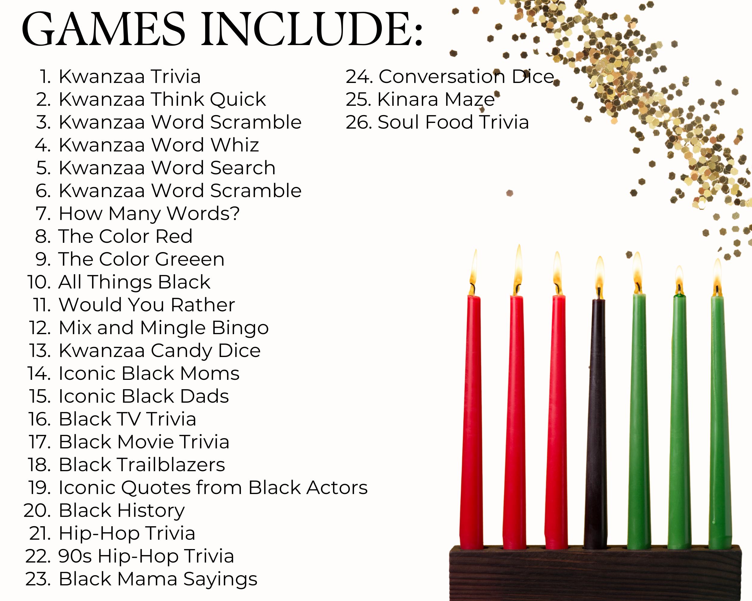 Kwanzaa Game Bundle, Kwanzaa Party Games, Kwanzaa Holiday Trivia ...
