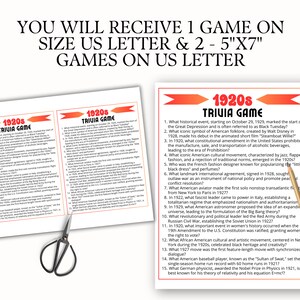 1920s Decade Trivia Game, Trivia Questions, 20s Trivia Quiz, 1960s ...