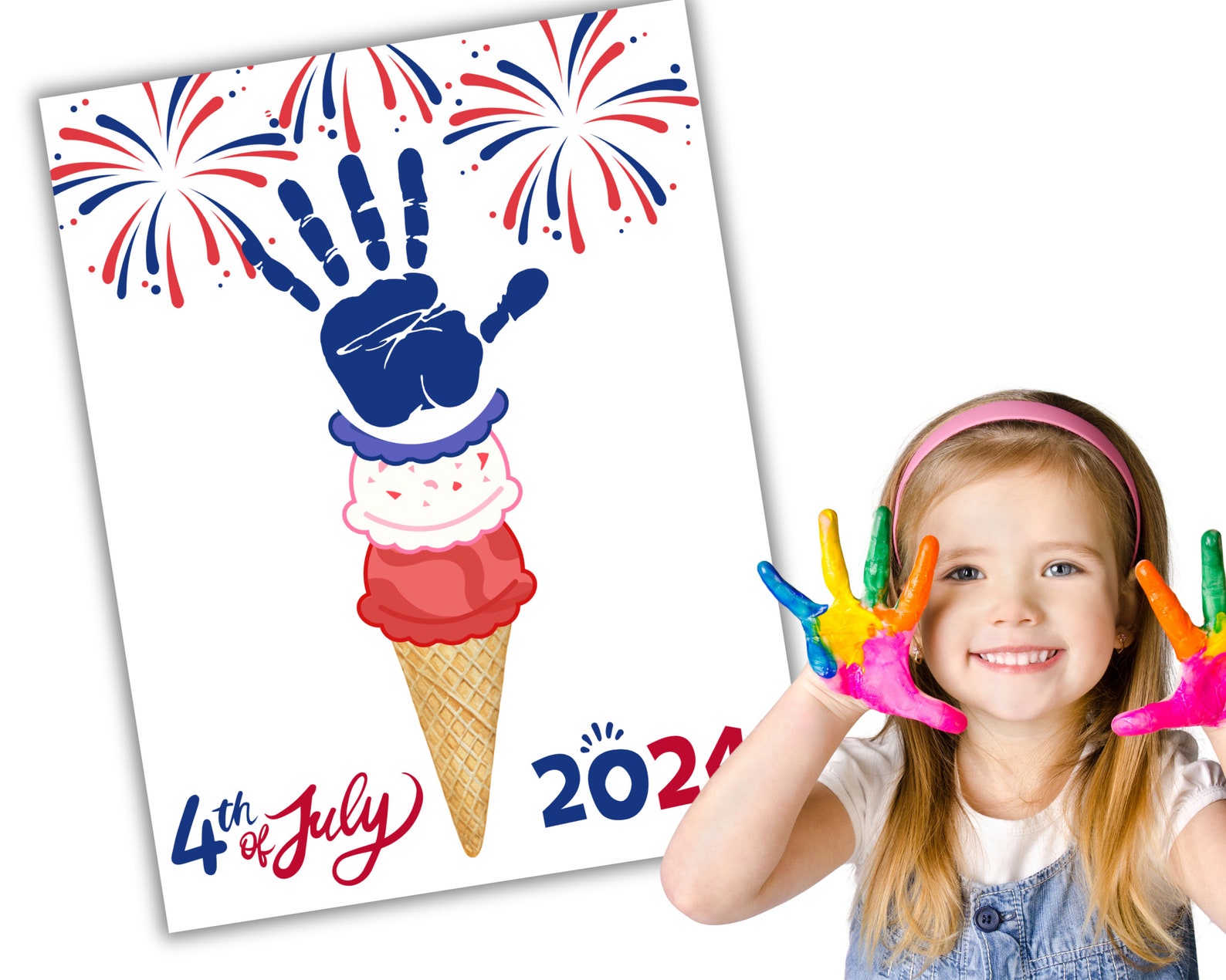 4th of July Handprint Art, 4th of July Activity, Handprint Art ...