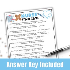 TV Medical Drama Trivia Game, Printable Nurse & Doctor Trivia Game ...