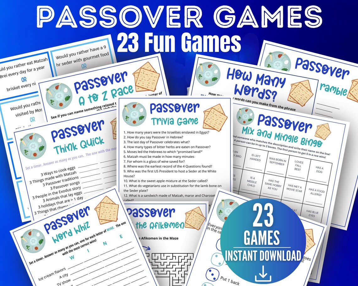 Passover Game Bundle, Jewish Games, Passover Holiday, Passover Games ...
