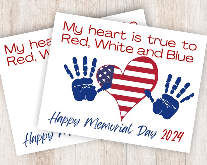 Flag Poem Handprint Craft, Memorial Day Patriotic Handprint Art for ...