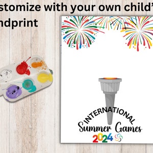 2024 Summer Games Handprint Art,international Gold Medal Games Keepsake ...
