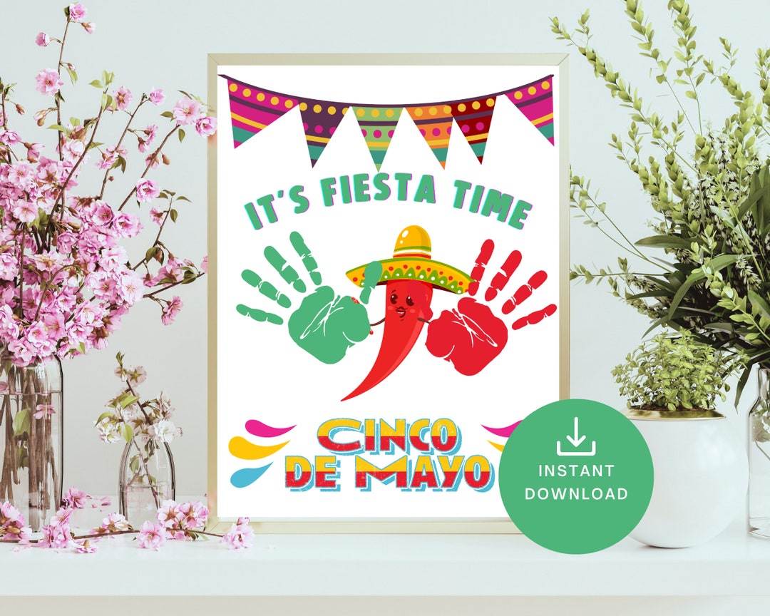 Cinco De Mayo Handprint Craft, Mexican Victory Handprint Art, Mexican ...