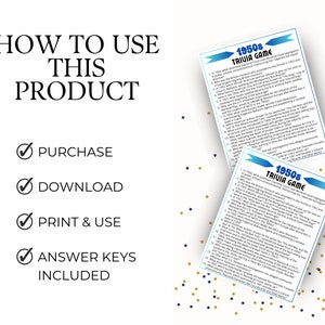 1950s Decade Trivia Game, Trivia Questions, 50s Trivia Quiz, 1960s ...