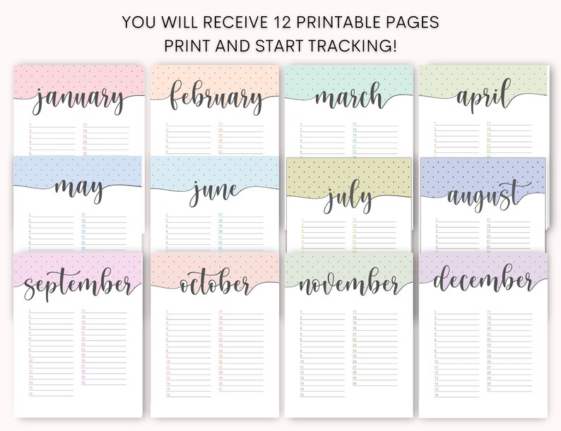 Editable Birthday Tracker, Birthday Reminder, Birthday Log, Printable ...