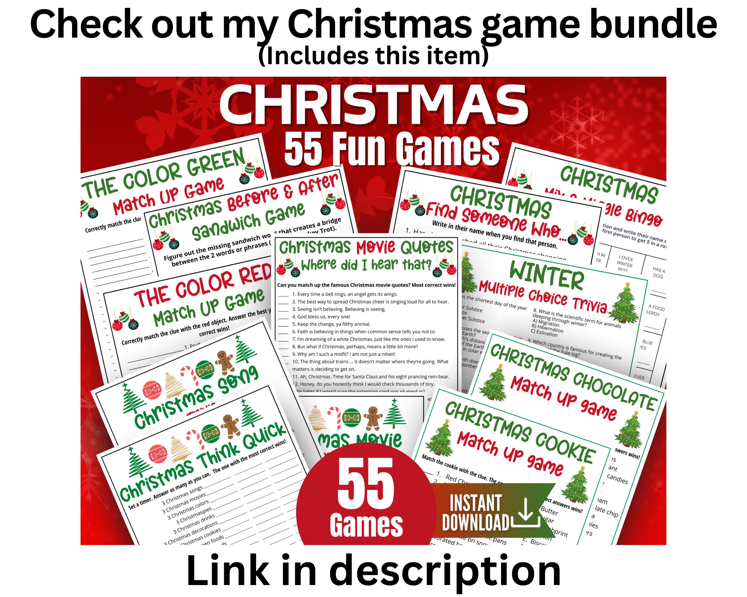 Christmas Trivia Game Puzzle, Christmas Hidden Connections, Christmas ...
