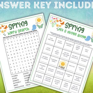 Spring Trivia Game Bundle, 65 Printable Spring Games for Kids & Adults ...