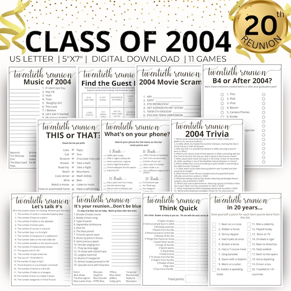 Class of 2004 Reunion Games - Etsy