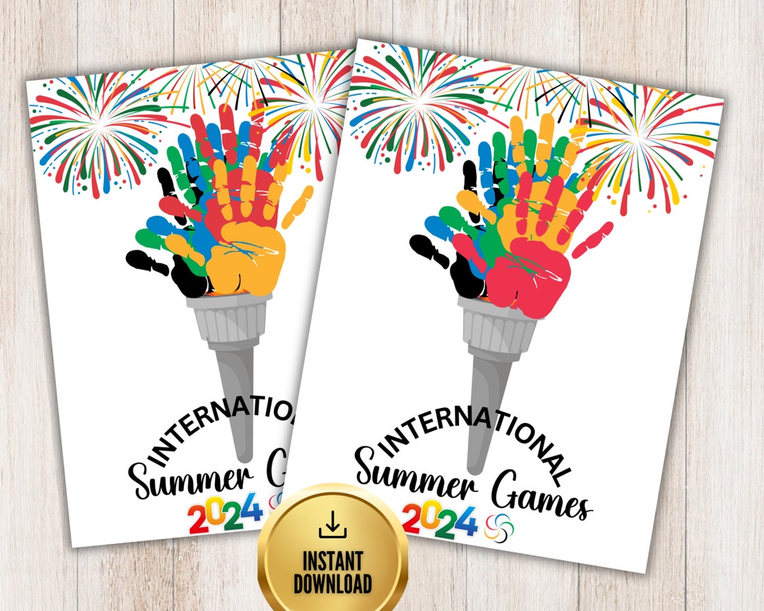 2024 Summer Games Handprint Art,international Gold Medal Games Keepsake ...