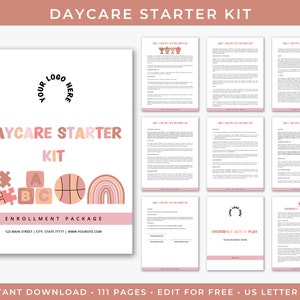 Daycare Starter Kit, Daycare Forms, Daycare Contract, Childcare Forms ...
