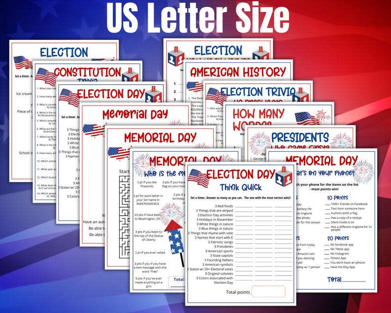 Memorial Day Game Bundle, Mega Memorial Day Trivia,patriotic Songs Game ...