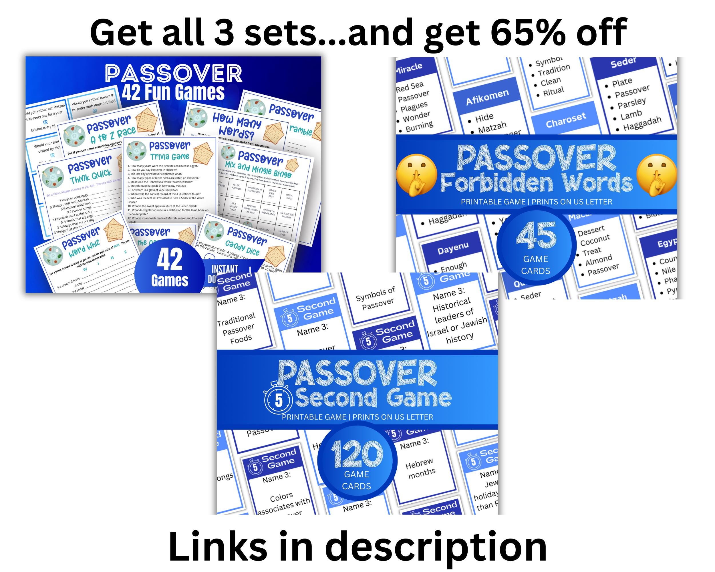 Passover Forbidden Words Game, Seder Activity for Kids and Adults ...