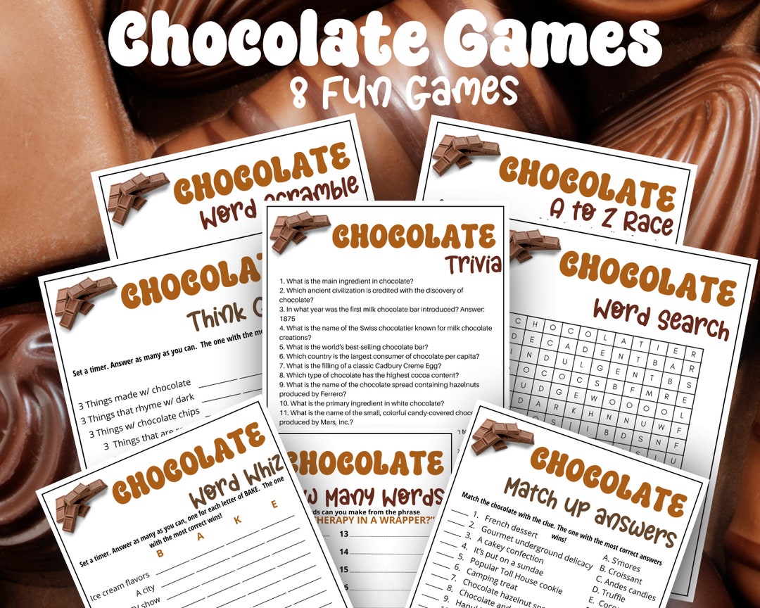 Chocolate Game Bundle, 8 Games, Valentine's Day Game, Galentine's Games ...