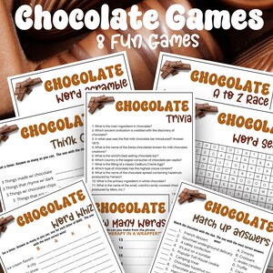 Chocolate Game Bundle, 8 Games, Easter Games, Baby Shower Games ...