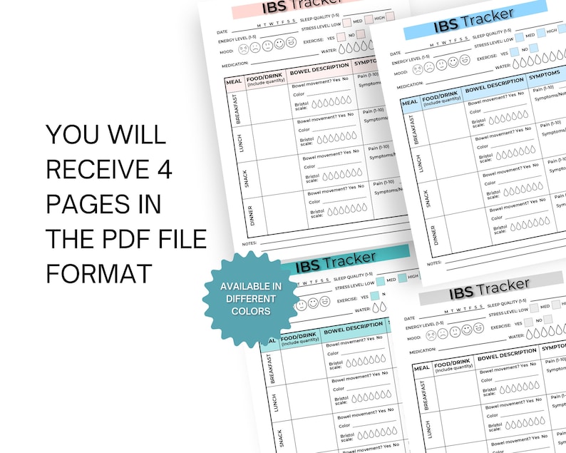 IBS Tracker Printable Food and Symptom Tracker Editable PDF - Etsy