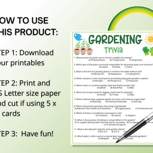 Gardening Trivia Game, Spring Season Quiz, Spring Time Game for Adults ...