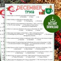 INSTANT DOWNLOAD Winter Trivia Game Printable - Holiday Game Printable ...
