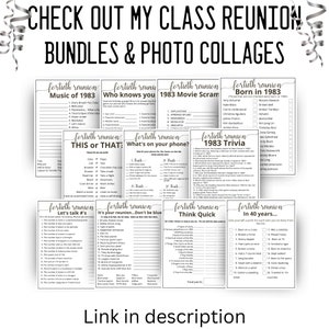 Class Reunion Bingo Game, Reunion Party Games, Alumni Class Game, Class ...