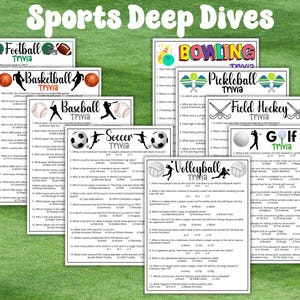 Sports Trivia Game Bundle, Baseball, Basketball, Football, Soccer ...