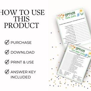 Spring Trivia Game Bundle, 65 Printable Spring Games for Kids & Adults ...