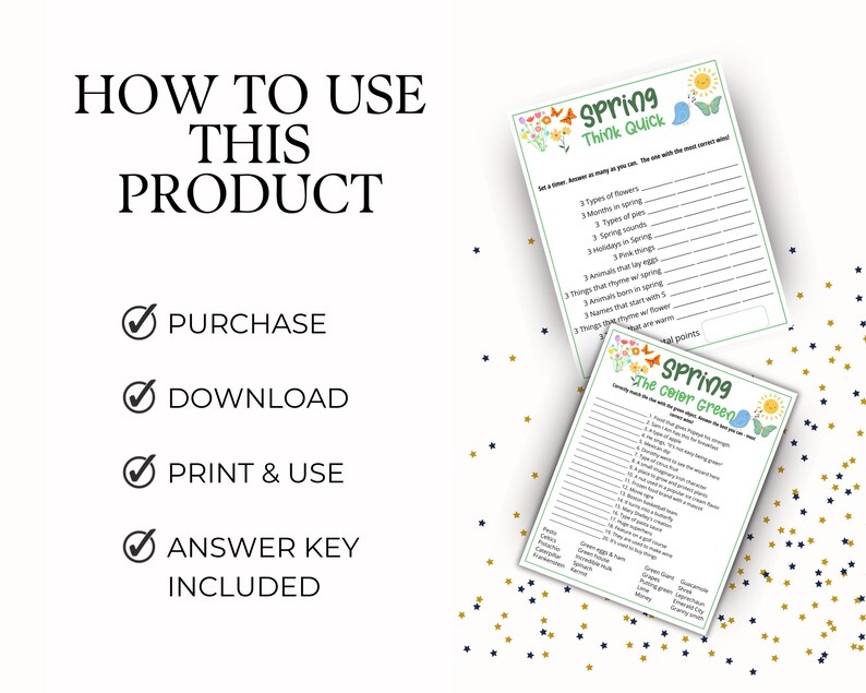 Spring Trivia Game Bundle, 65 Printable Spring Games for Kids & Adults ...