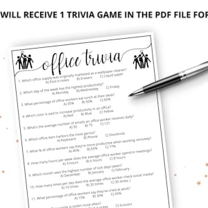 Office Trivia Team Building Games, Coworker Activity,happy Hour Office ...