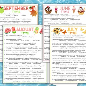 Summer Trivia Game Bundle, Printable Summer Game for Kids & Adults ...