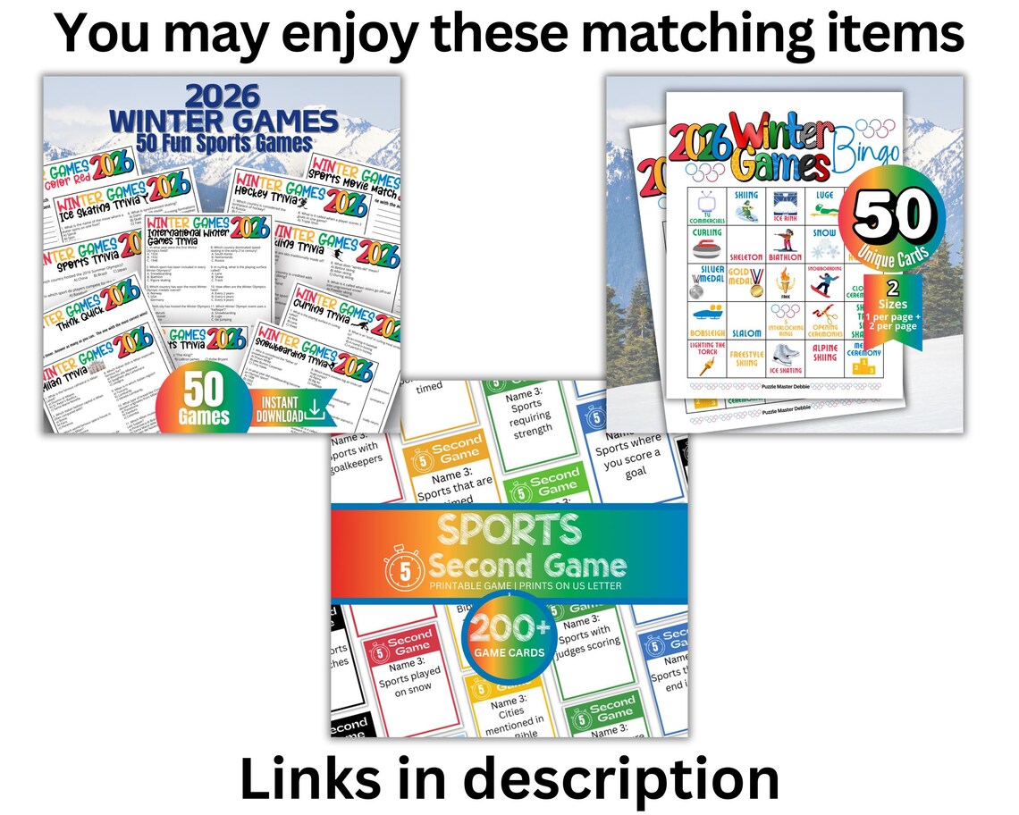 2026 Winter Games Trivia Bundle,fun Activity for International Winter ...