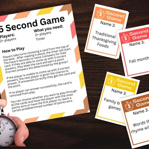 Thanksgiving 5 Second Game, Thanksgiving Activity for Kids and Adults ...