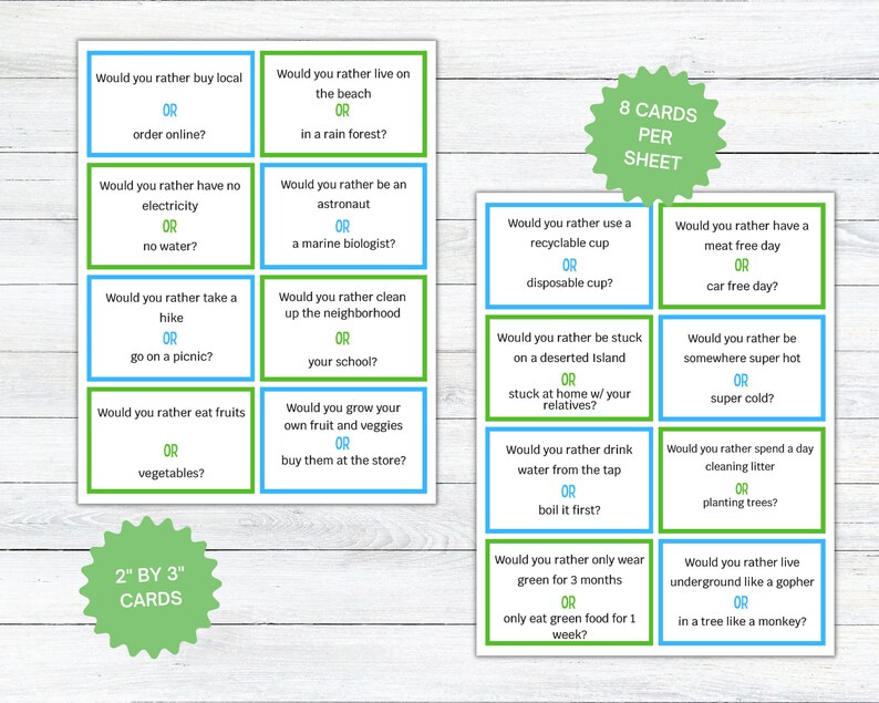 Earth Day Would You Rather Game Earth Day Activity Classroom - Etsy