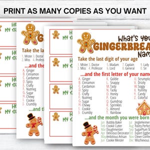 What's Your Gingerbread Name Game WITH NAMETAGS + SIGN, Gingerbread ...