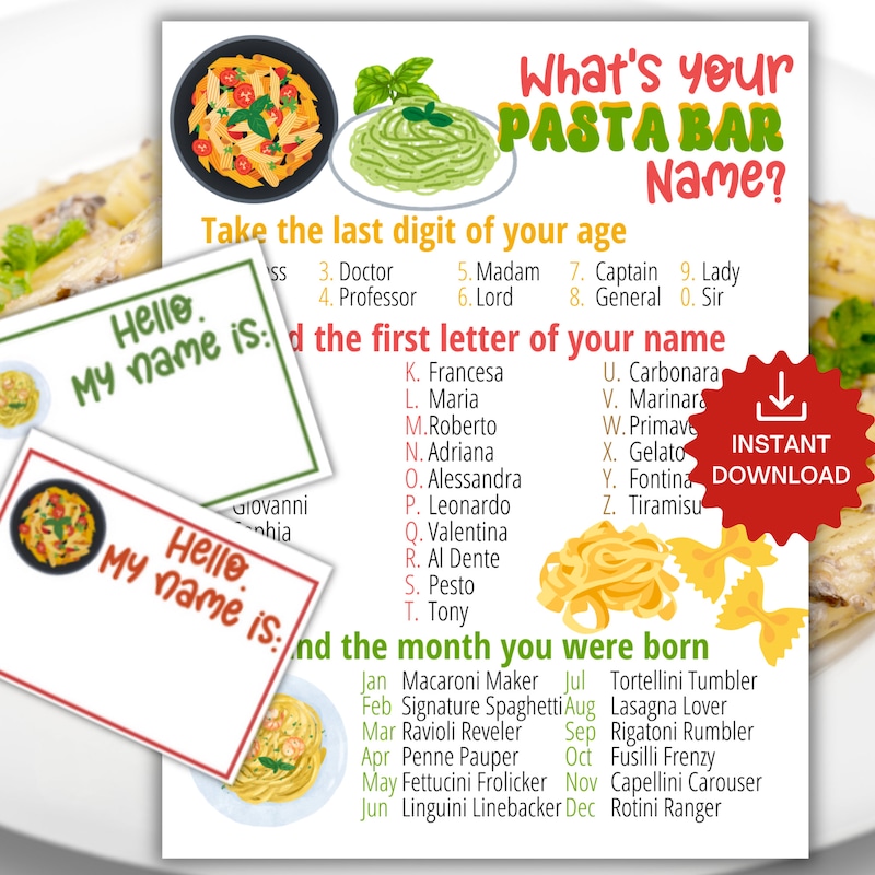 Pasta Poster - Etsy