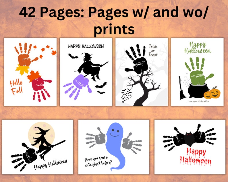 Halloween Handprint Art Bundle, Halloween Activity, Handprint Craft ...