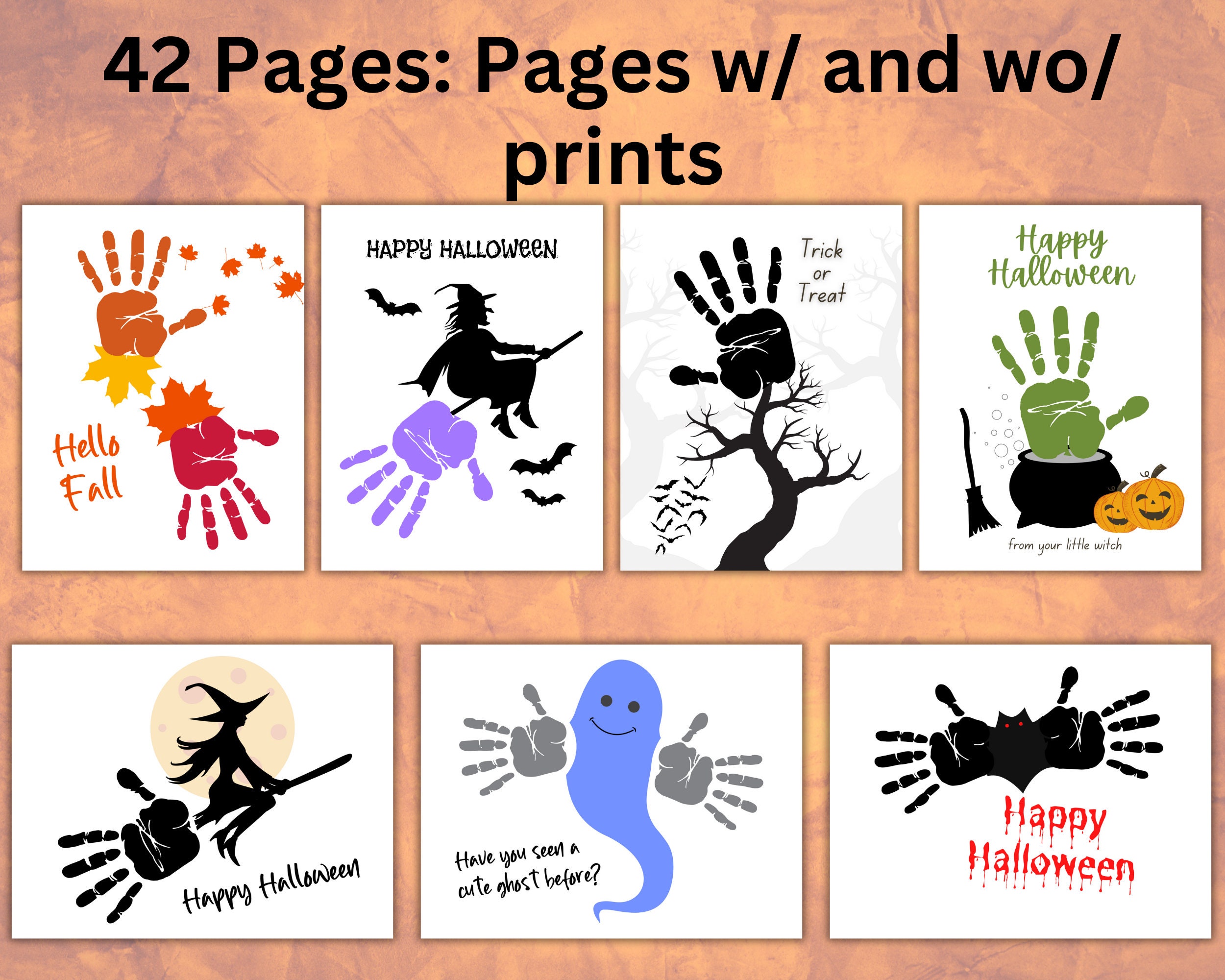 Halloween Handprint Art Bundle, Halloween Activity, Handprint Craft ...