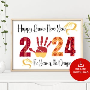 Lunar New Year Handprint Craft, Chinese New Year Handprint Art, Year of ...