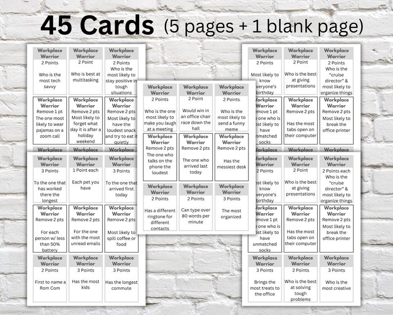 Office Party Game, Staff Employee Activity for Coworkers, Workplace ...