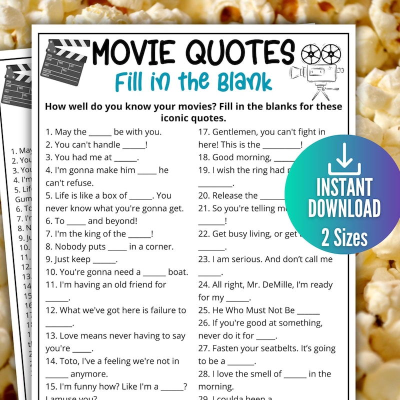 Famous Movie Quotes Poster - Etsy UK