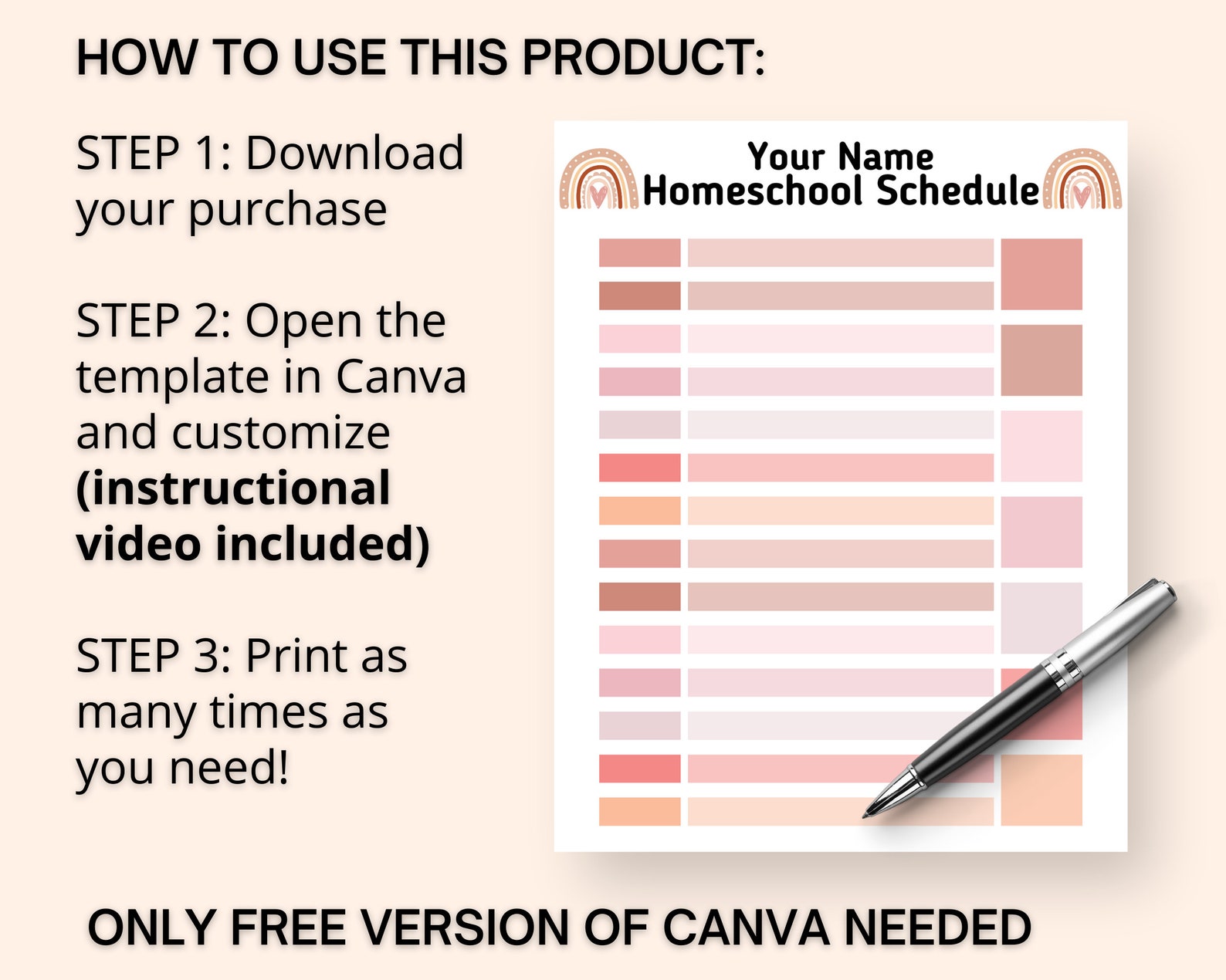 EDITABLE Daily Homeschool Schedule, Childcare Daily Routine, Daily ...