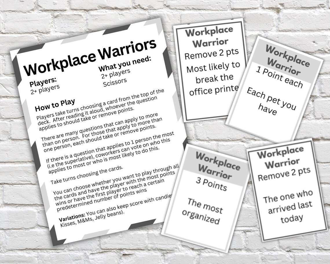 Office Party Game, Staff Employee Activity for Coworkers, Workplace ...