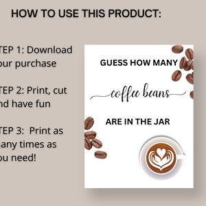 How Many Coffee Beans Are in the Jar Sign & Answer Cards, Coffee Themed ...