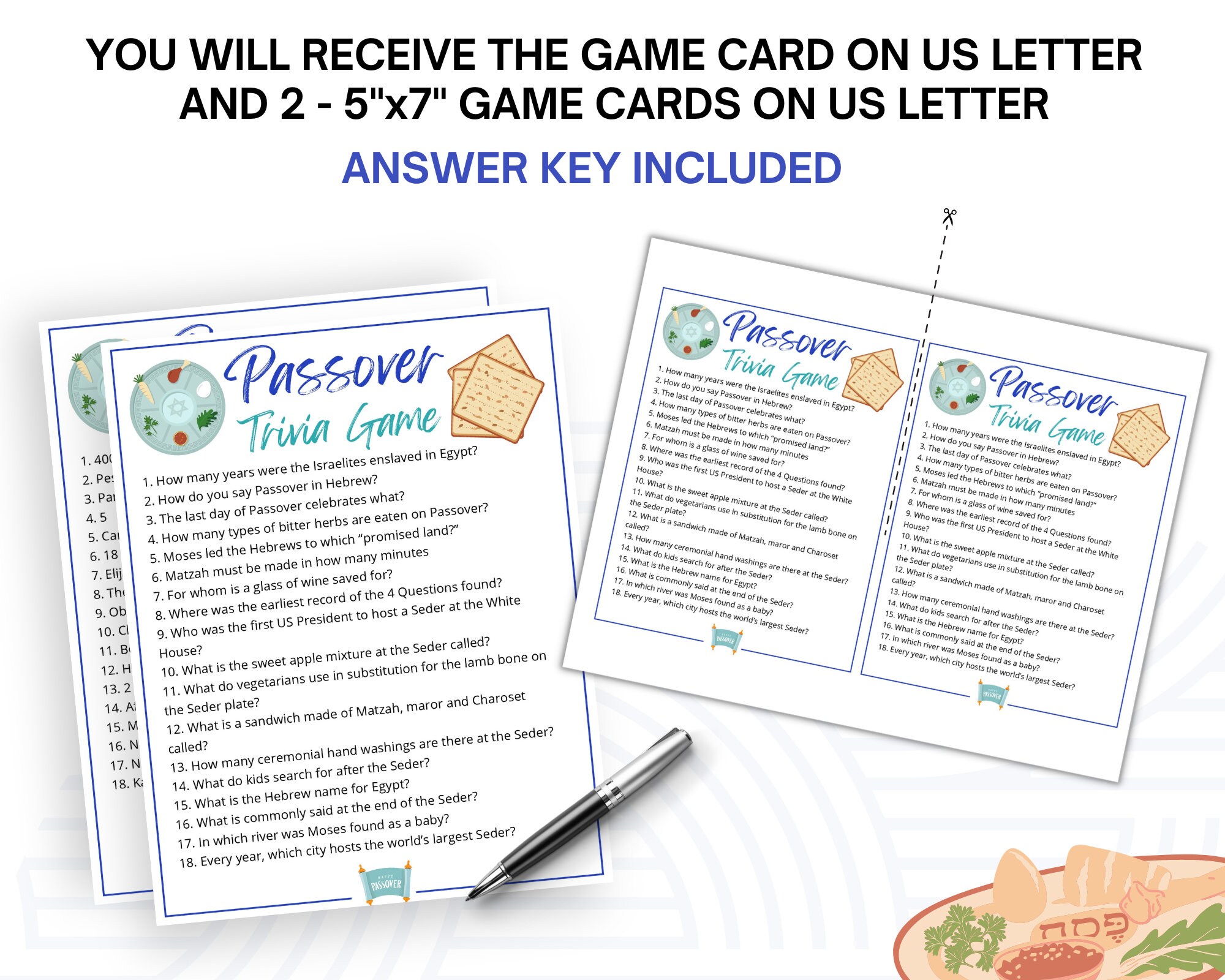 Passover Trivia Game, Jewish Games, Passover Holiday, Passover Games ...