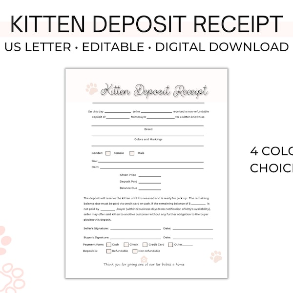 Receipt Deposit - Etsy UK