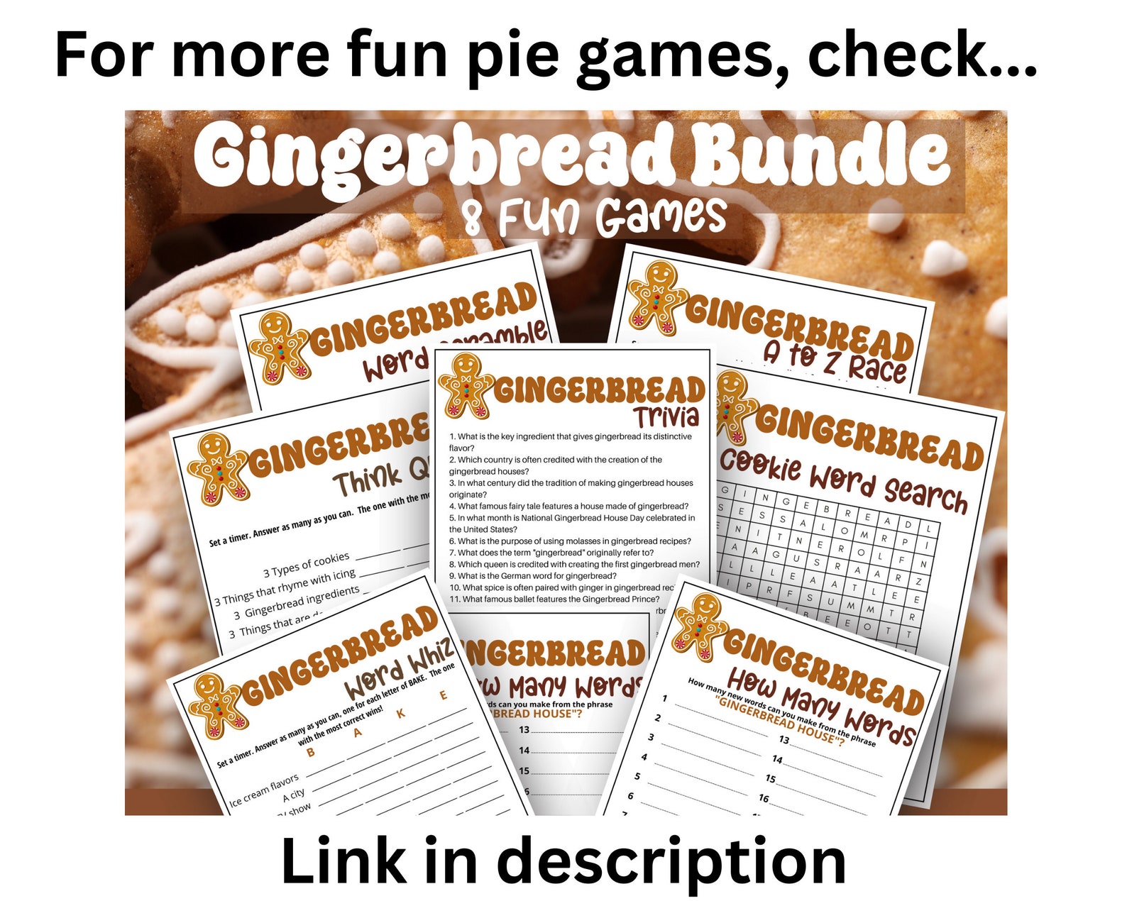 What's Your Gingerbread Name Game WITH NAMETAGS SIGN, Gingerbread Party ...