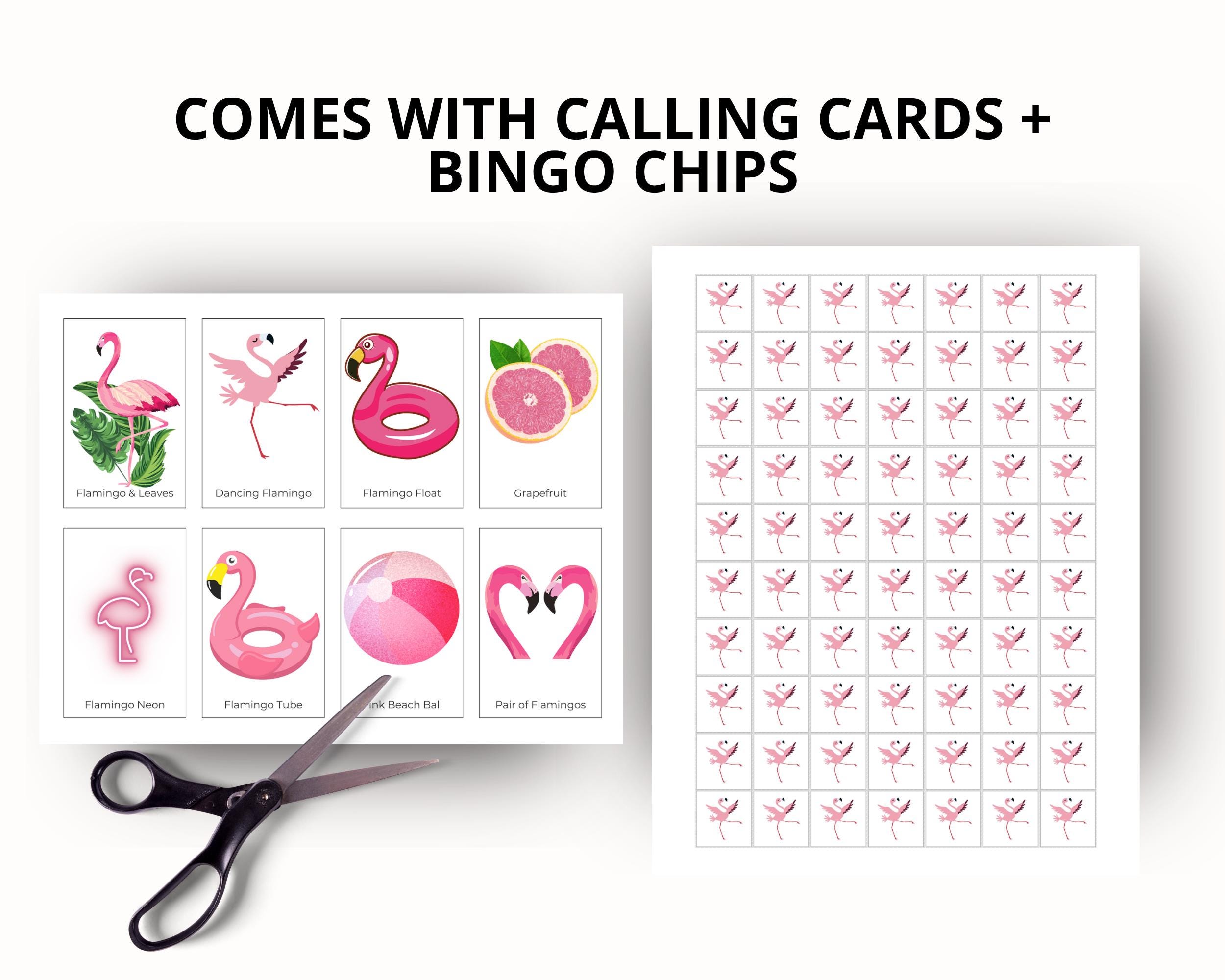 Flamingo Bingo Game, Pink Flamingo Birthday Party Game, Flamingo Baby ...