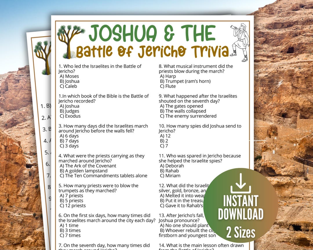 Joshua & the Battle of Jericho Trivia for Kids,sunday School Bible ...