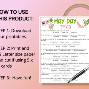 May Day Trivia Game, Printable May Day Game for the Family, Classroom ...