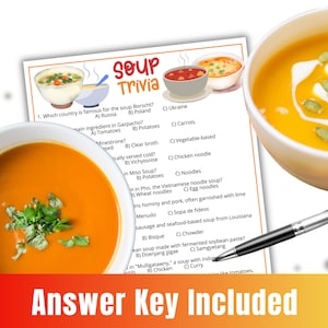 Soup Trivia Game, Printable Soup Cook-off Game for Kids & Adults, Soup ...