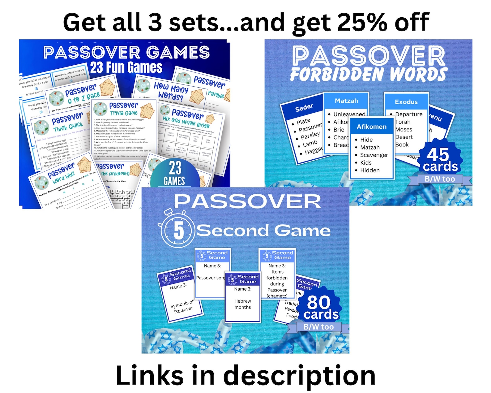 Passover Game Bundle, Jewish Games, Passover Holiday, Passover Games ...